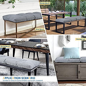 Millsilo Custom Indoor Bench Cushions, Non-Slip Tufted Outdoor Swing Seat Cushions, Personalized Size Bayed Window Seat Cushions, Piano Bench Cushions, Long Bench Seat Pad for Patio Garden Kitchen