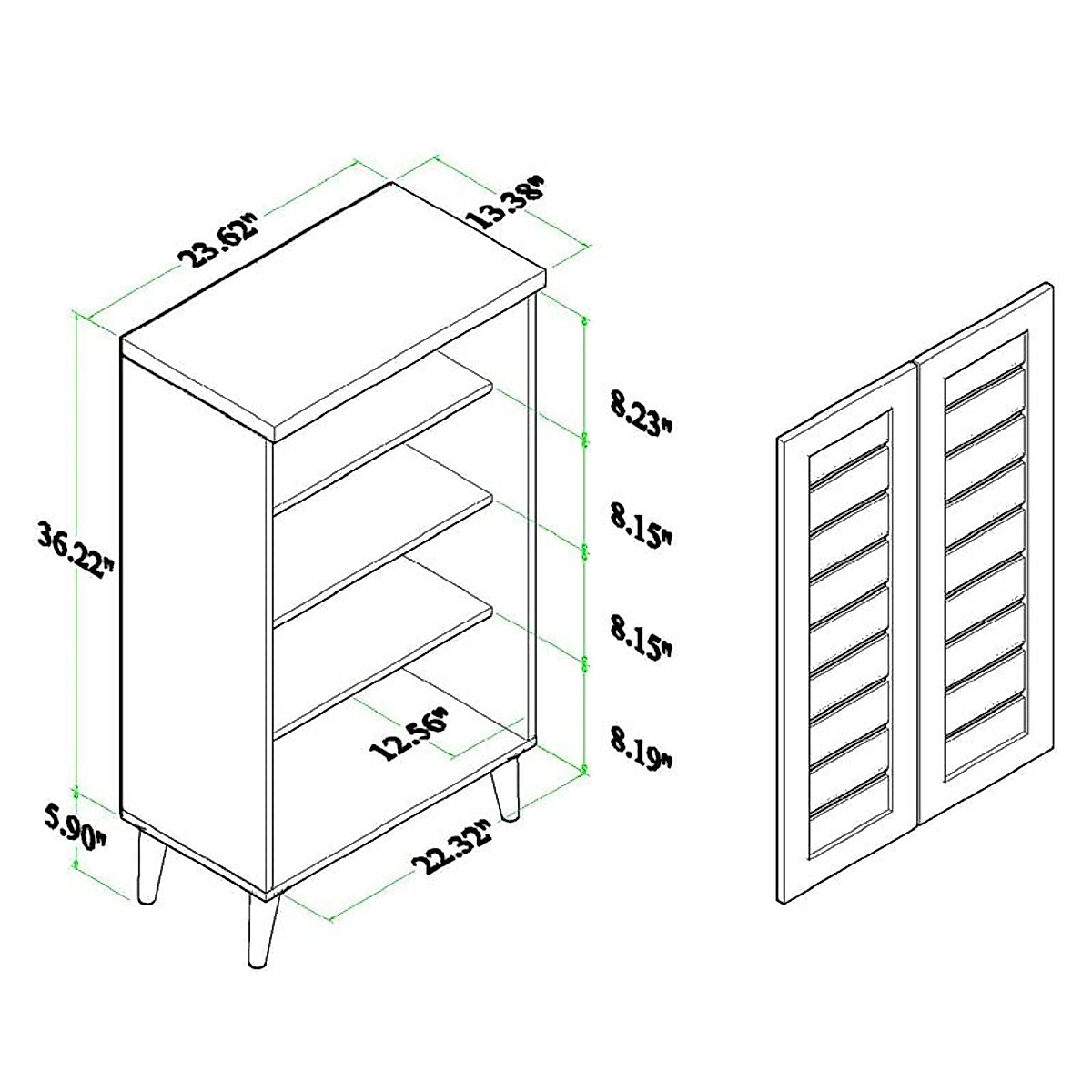 Baxton Studio Salma Modern and Contemporary Walnut Brown Finished Wood 2-Door Shoe Storage Cabinet