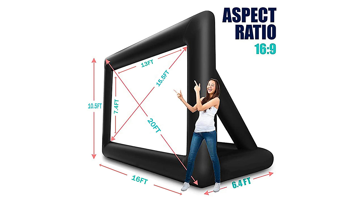 GYUEM 20ft Inflatable Projector Screen - Dual Projection Fun