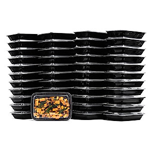 38 oz Reusable Food Storage 150 Pack Containers with Lids by EcoQuality – Rectangular BPA Free Freezer, Microwave & Dishwasher Safe – Airtight & Watertight Stackable, Lunch Meal Prep, To-Go, Bento Box