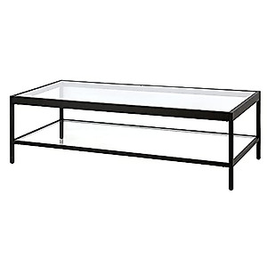 Henn&Hart 54" Wide Rectangular Rectangular Coffee Table in Blackened Bronze, Modern Rectangular Coffee Tables for living room, studio apartment essentials
