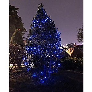 Solar Fairy String Lights Outdoor: 2 Pack Waterproof Copper Wire Lights - Each 39.5FT 120 LED - 8 Modes - Christmas - Yard -Garden - Blue