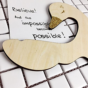 Milageto 4pcs Children Baby Boy Girl Swan Wooden Hangers House