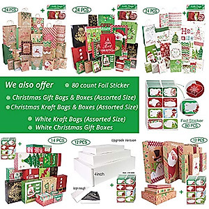 80-Count Foil Christmas Tags Sticker，8 Jumbo Designs - Xmas to from Christmas Sticker Name Tags Write On Labels - Holiday Present Labels