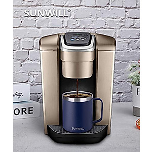 SUNWILL 14 oz Coffee Mug, Vacuum Insulated Camping Mug with Lid, Double Wall Stainless Steel Travel Tumbler Cup, Coffee Thermos Outdoor, Powder Coated Navy Blue