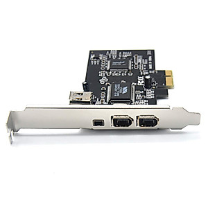 Padarsey PCIe 3 Ports 1394A Firewire Expansion Card, PCI Express (1X) to External IEEE 1394 Adapter Controller (2 x 6 Pin + 1 x 4 Pin) with Low Profile Bracket for Desktop PC and DV Connection