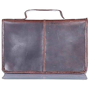 Leather Bible Cover Book Cover Planner Cover with Handle and Back Pocket