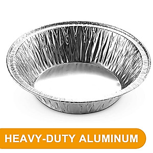 LOYUDEQIU 5 Inch Aluminum Foil Mini Pie Pans - Disposable Small Pie Tins For Bakeries, Cafes, Restaurants - Durable Mini Foil Pans for Pie, Fruit Tarts, Quiche (50, 5 Inch)