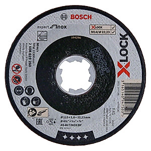 Bosch Professional 2608619260 Straight Cutting Disc Expert (for INOX, X-Lock, Ø115 mm, Bore Diameter: 22.23 mm, Thickness: 1.6 mm)