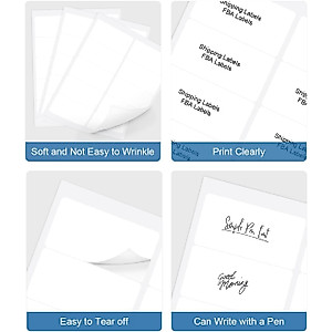 2" x 4" Shipping Address Labels Compatible with Avery 5163, 8163, POLONO Internet Mailing Shipping Labels, White Sticker Labels for Laser/Ink Jet Printers, Permanent Adhesive (250 Labels, 25 Sheets)