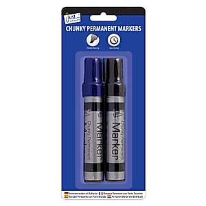 Just stationery Permanent Markers, red and Black, 15 x 2.4cm, 1152