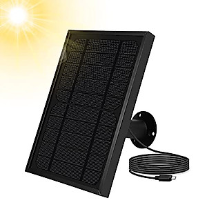 5W Solar Panel for Wireless Outdoor Security Camera, Continuously Power for Rechargeable Battery Camera,IP65 Waterproof Metal Shell, 5V USB Solar Panel with Micro USB Port (Solar Panel)