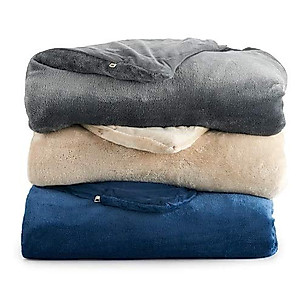 Brookstone Innovations Weighted Throw Blanket - Measures 48 in. x 72 in. - 12 Pound Weight - Navy