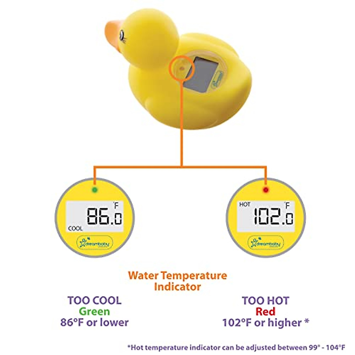 Dreambaby Baby Bath & Room Thermometer - Floating Toy Temperature Safety Monitor - Yellow Duck