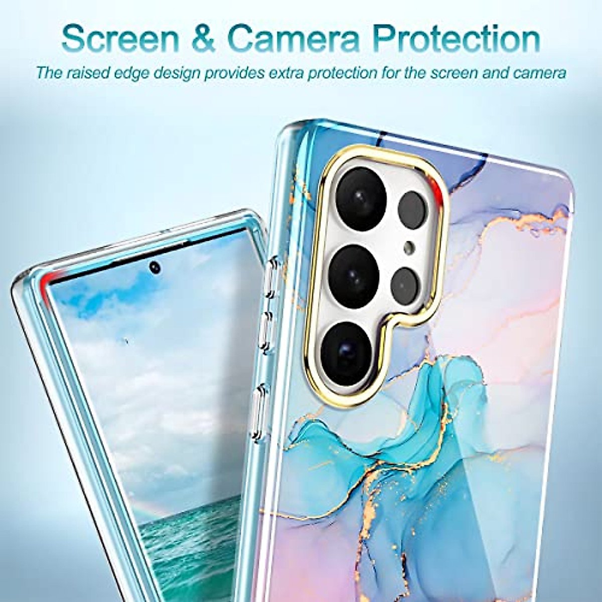 Turquiase for Samsung Galaxy S23 Ultra Case, Lightweight and Stylish Full Body Shockproof Protective Rugged TPU Case for Galaxt S23 Ultra