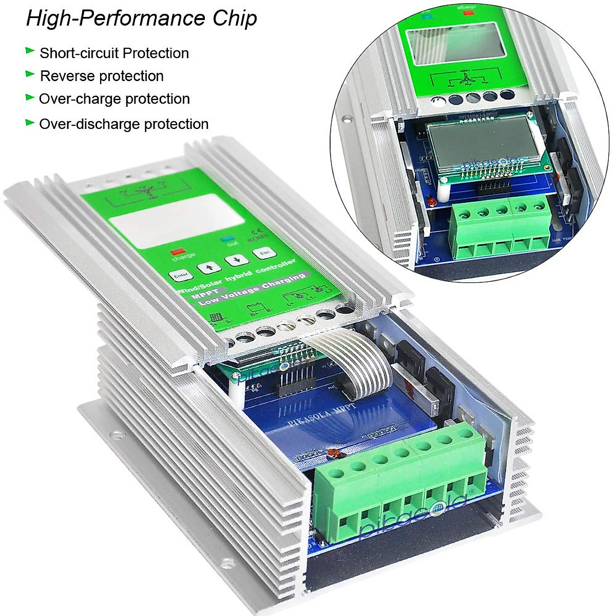 Pikasola 1400W 12/24v Battery Off Grid Controller Wind Turbine Solar ...
