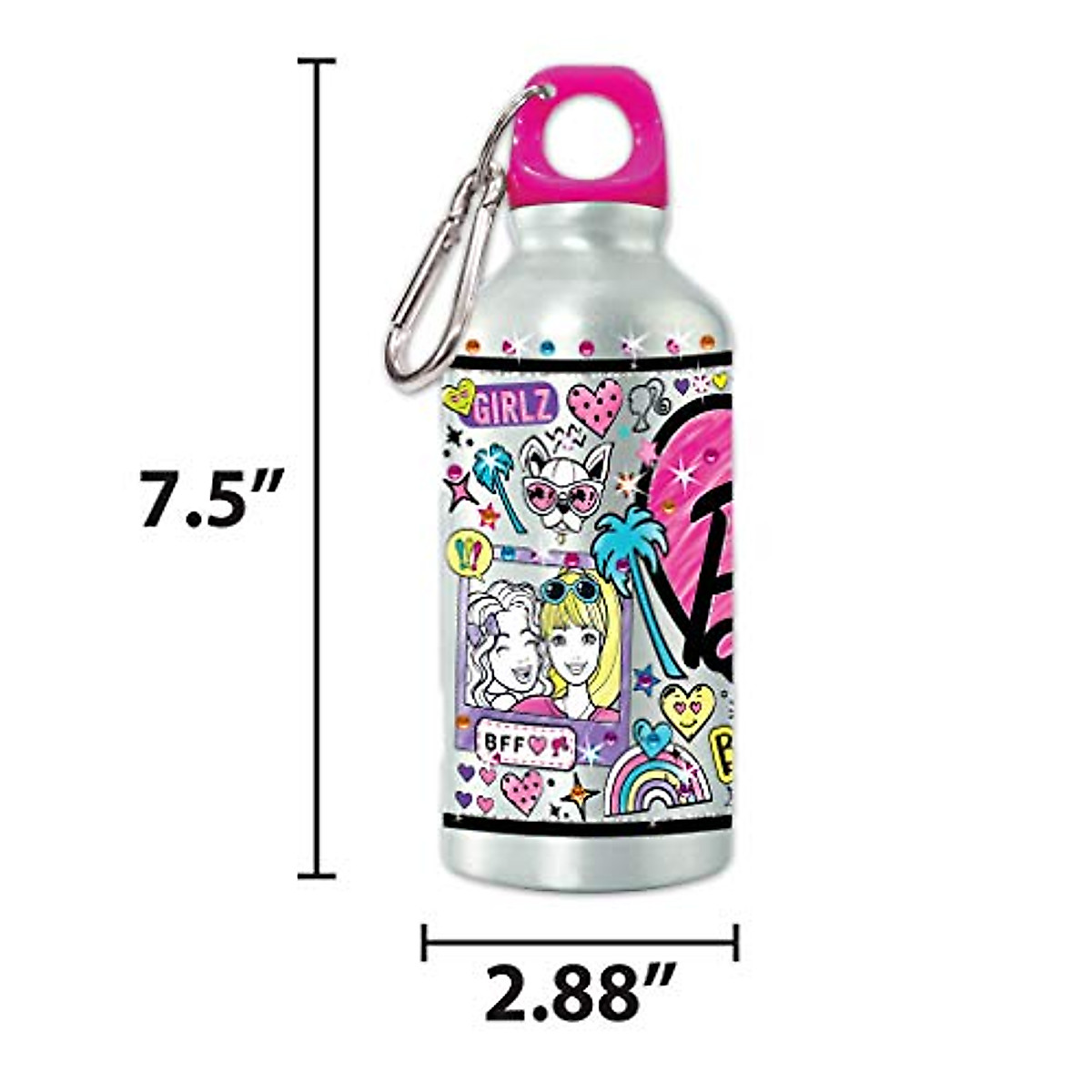 Horizon Group USA Barbie Color Your Own Water Bottle, Great For Travel & Road Trips, Sports & School, Creative Gift Idea, Arts & Crafts Activity Kids Ages 6, 7, 8, 9, 10