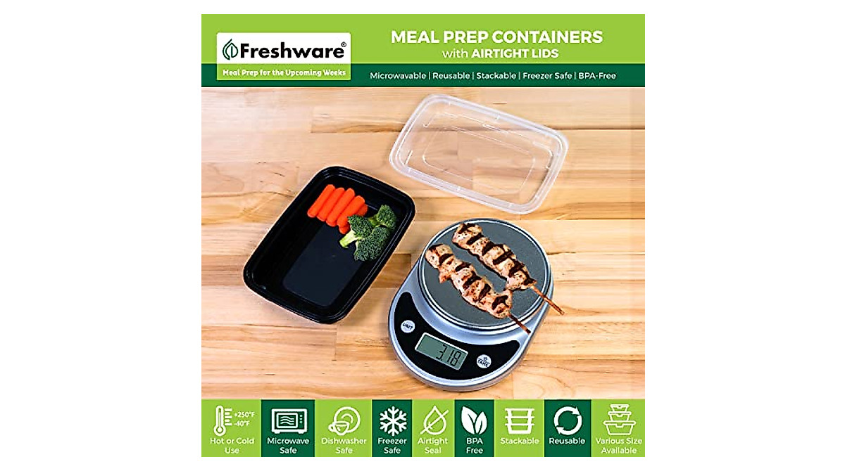 Freshware 50-Pack Meal Prep Containers - Healthy & Durable