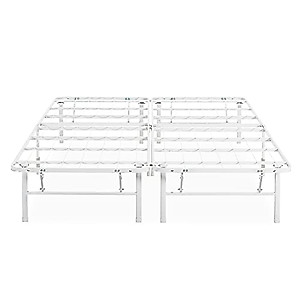 ZINUS SmartBase Tool-Free Assembly Mattress Foundation, 14 Inch Metal Platform Bed Frame, No Box Spring Needed, Sturdy Steel Frame, Underbed Storage, White, Full