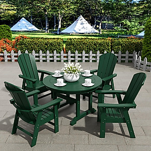 WestinTrends Malibu Malibu Outdoor Patio HDPE Plastic Adirondack Dining Chair Dark Green