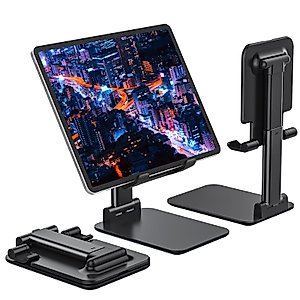 Anozer Tablet Stand Foldable & Adjustable, Portable Monitor Stand 5.55 * 3.94" Wide, Fit for iPad Holder Stand Compatible with iPad Pro 11, 12.9/for iPad 10.9; Surface Pro; Portable Monitor 4.7-15.6"