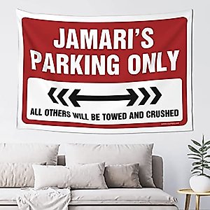 Man Cave Rules Jamari'S Parking Only Tapestry Space Decor Vintage Decor (Size : 75X100CM)