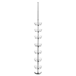 Whitmor 6 Tier Floor-To-Ceiling Shoe Spinner - Adjustable with Basket