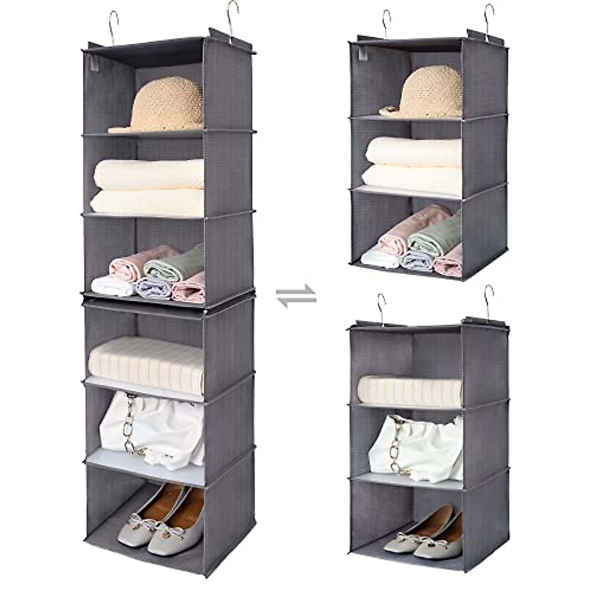 GRANNY SAYS Bundle of 2-Pack Hanging Clothing Organizer & 1-Pack Hanging Storage Shelves