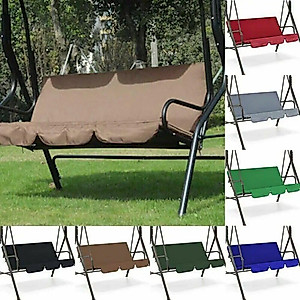 210D Patio Swing Canopy Replacement Top Cover Outdoor Swing Chair Cover Bench Waterproof Rocking Replacement Cover 59x59x4 Inches (Square Red)