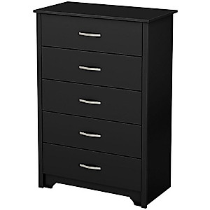 South Shore Fusion 5-Drawer Chest, Pure Black