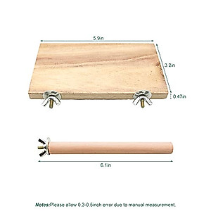 4 PCS Bird Perch Stand Platform Toy, Natural Wood Parrot Perch Stand Stick Play Exercise Gym Bird Cage Accessories Toys for Parrot, Budgies, Parakeet, Cockatiels, Conure, Lovebirds (Style 1)