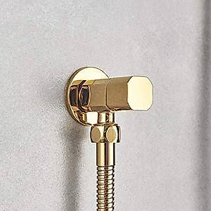 ZLOCYIVHE Handheld Toilet Bidet Sprayer, Brass Shower Tap Washer Mixer Single Cold Water Shower Sprayer Head Tap, Gold Toilet Bidet Faucets