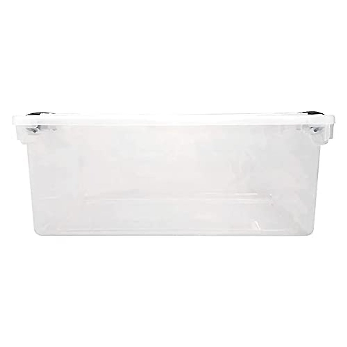 Homz 64 Quart Multipurpose Stackable Storage Container Tote Bins with Secure Latching Lids for Home and Office Organization, Clear (2 Pack)