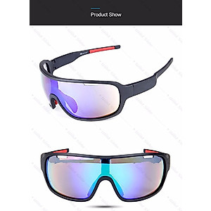 Lorsoul Polarized Sports Cycling Sunglasses Bike Glasses for Men Women Running Driving Fishing Golf Baseball Racing Ski Goggles (White/Red)