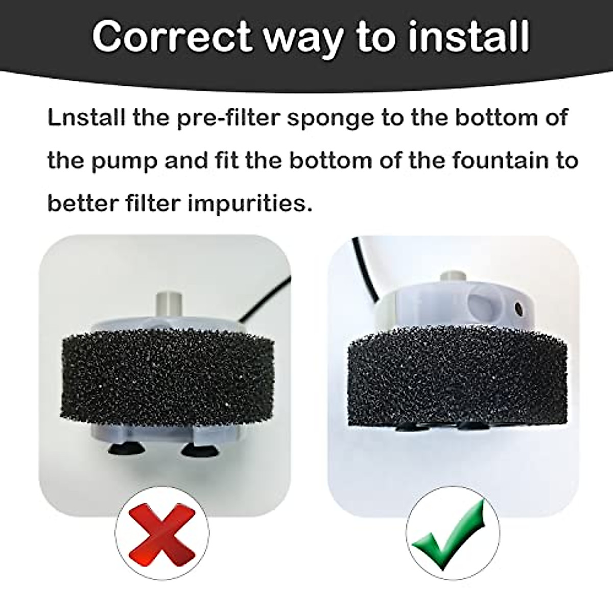 Cat Water Fountain Pump,Cat Fountain Pump Replacement Pump SMA-800 Submersible Motor,Pet Water Fountain Pump for Stainless Steel Cat Water Dispenser (Bottom Pumping)