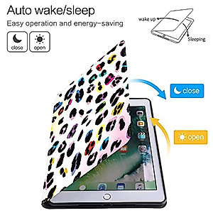 iPad Mini 6 Case, iPad Mini 2021 6th Generation Case Auto Sleep/Wake Multi-Angle Stand for iPad Mini 6th Gen 8.3 Inch , Colorful Leopard Print