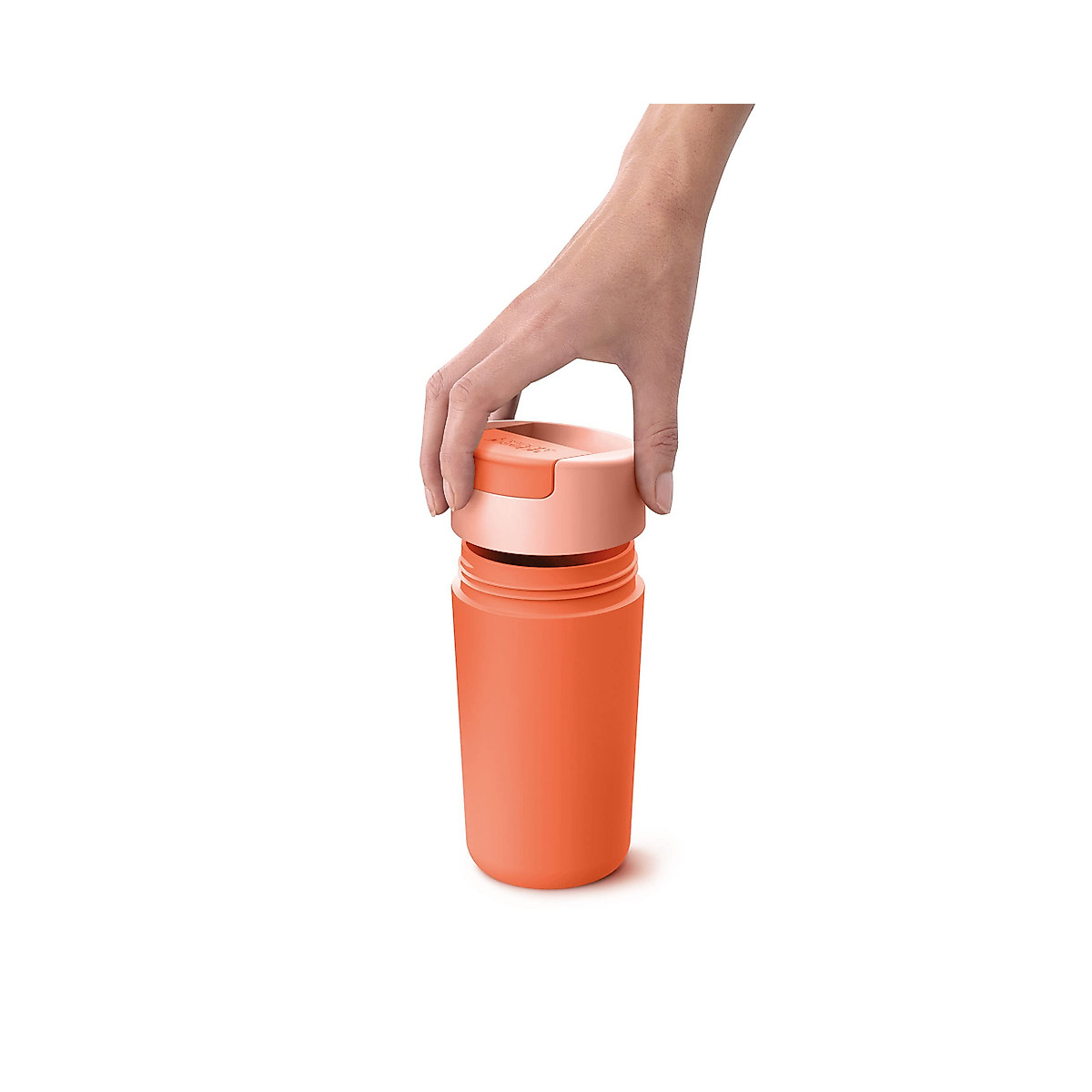 Joseph Joseph Sipp Travel Mug with Flip-top Cap - 454 ml (16 fl. oz) - Coral