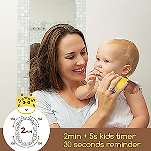 ANSAUCT Toddler Electric Toothbrush, Infant Toothbrush with Smart LED Timer and Sonic Baby Electric Toothbrush Includes 3 Ultra-Soft Brush Heads, Gentle Vibration Baby Toothbrush 6 to 12 Months