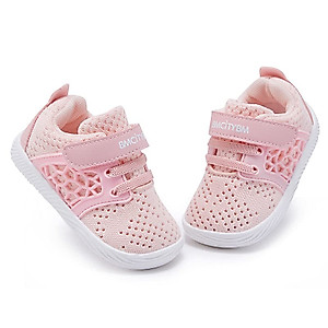 BMCiTYBM Baby Shoes Boys Girls Mesh Sneakers Infant Breathable Walking Shoes Lightweight Non-Slip First Walkers 6 9 12 18 24 Months Pink Size 12-18 Months Infant