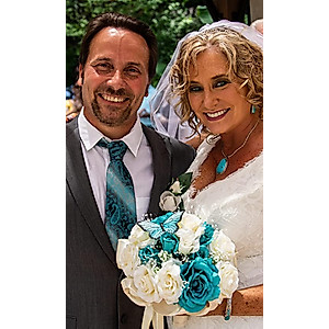 Alizeal Paisley Men's Tie and Pocket Square Sets (59" Length x 3.5" Width, Rose Pink)