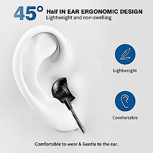 USB Headset Wired Earphone for PC, 8.2FT Cord PC Headset with Microphone for Laptop, Lightweight Noise Cancelling In-ear Computer Headphone Gaming Earbuds with Mute Audio Control for Office School PS5
