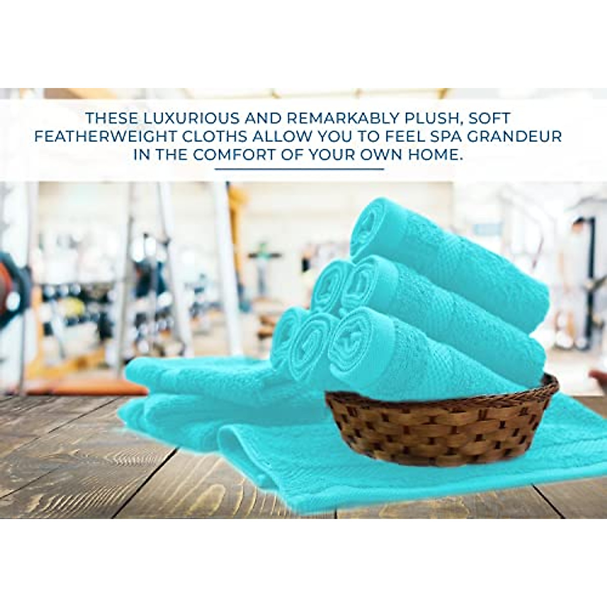 DAN RIVER 100% Cotton Face Towels 12 Pack - Premium Quality Washcloths Soft and Highly Absorbent Towels for Bathroom, Spa, Gym - Quick Dry Essential for Body and Daily Use 12x12 in, 600 GSM – Aqua