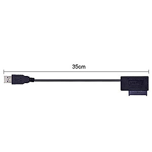 Cotchear USB 2.0 to Sata 7+6 13Pin Adapter Converter Cable for Laptop CD/DVD ROM Slimline Plug and Play Drive Data Transfer Cord
