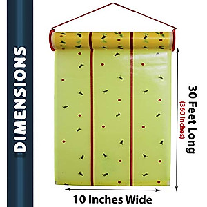 Giant Sticky Fly Trap Roll - MAX Strength - Outdoor/Indoor - Non Toxic - for Flies and Other Bugs (2 Pack- Contains 2 Giant Fly Rolls)