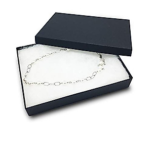 TheDisplayGuys 25-Pack #53 Cotton Filled Cardboard Paper Jewelry Box Gift Case - Matte Black (5 7/16" x 3 15/16" x 1")