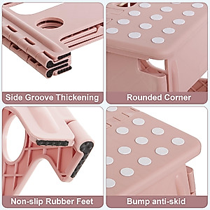 VECELO Folding Step Stool 13 Inch, Non-Slip Surface Portabl Foldable 1 Step Stool with Carry Handle, Heavy Duty to Support Kids/Toddler/Adults for Living Room Kitchen, Bathroom