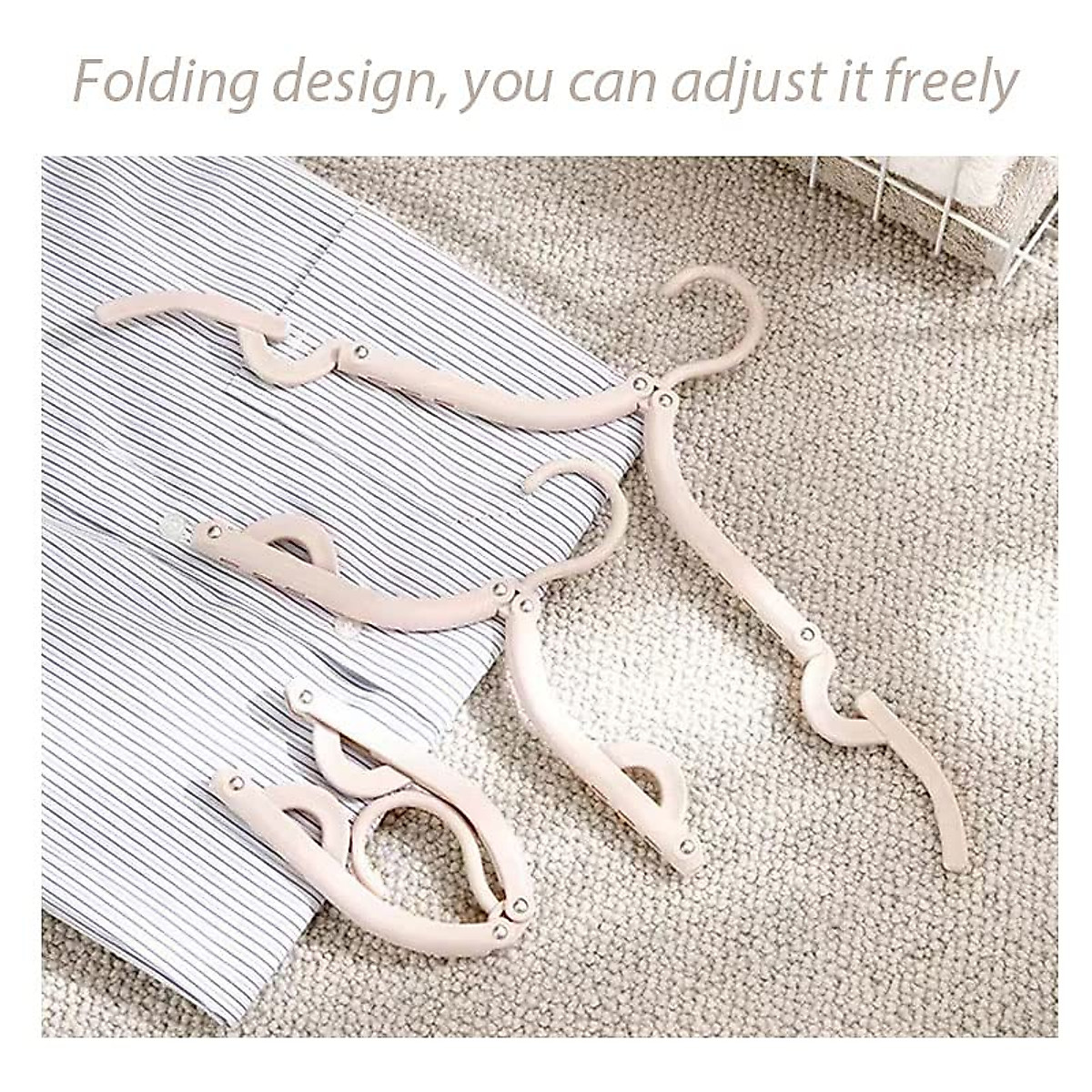 MUPASUONG Foldable Clothes Hangers Portable Travel Folding Hangers Drying Rack Lightweight for Home and Trip (6pcs)