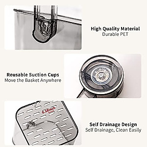 Dobbyby 3-Pack Suction Cups Wall Mounted Makeup Brush Holder Toothbrush Holder Skincare Organizer Shower Caddy Wall Spice Rack Storage Plastic Pet Holder Ideal for Kitchen or Bathroom, Smoke