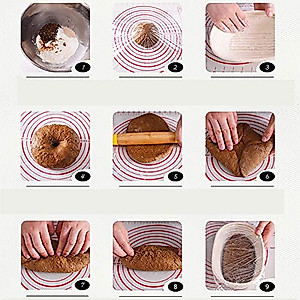 Autobestown Rattan Bread Basket,Proofing Baskets for Bread Baking,Oval Banneton Bread Basket,Natural Rattan Fermentation Fruit Tray Dough Storage (8.3x6x3inches)