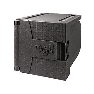 Thermo Future Box Extra Heavy Duty Food Storage Container, Hot Boxes for Catering, Insulated Pan Carrier Saver, Front Loader 1 Count, Black
